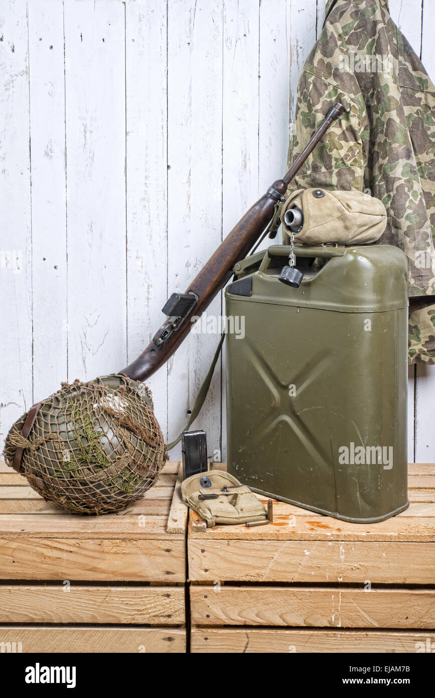 different U.S. military equipment of World War II Stock Photo - Alamy