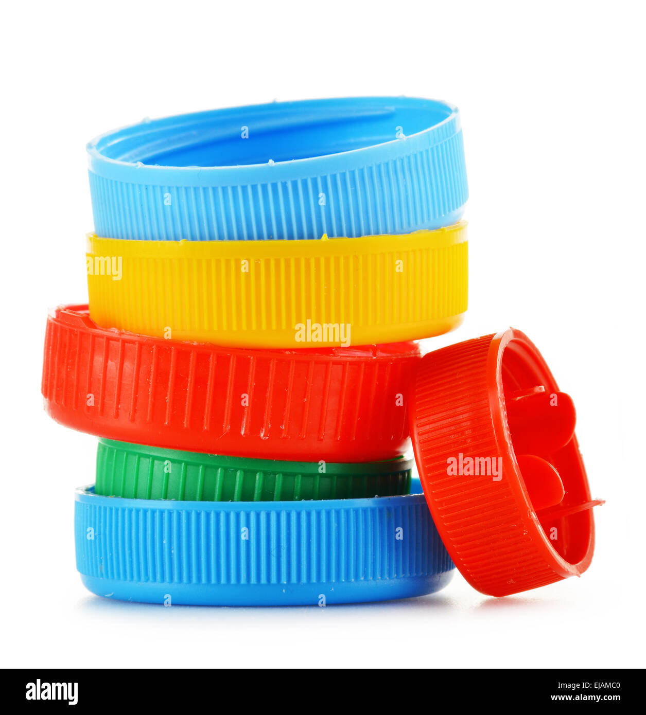 Plastic bottle caps isolated on white Stock Photo - Alamy