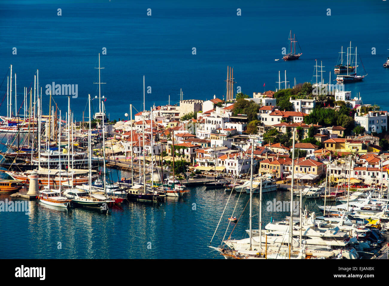 View of Marmaris harbor on Turkish Riviera Stock Photo - Alamy