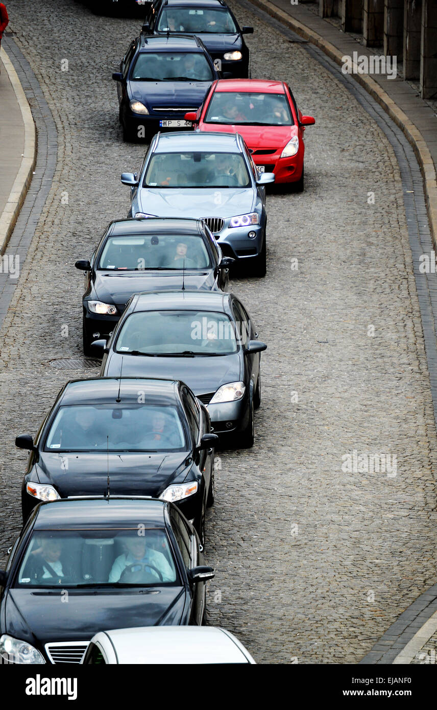 Cars drive on one lane hi-res stock photography and images - Alamy