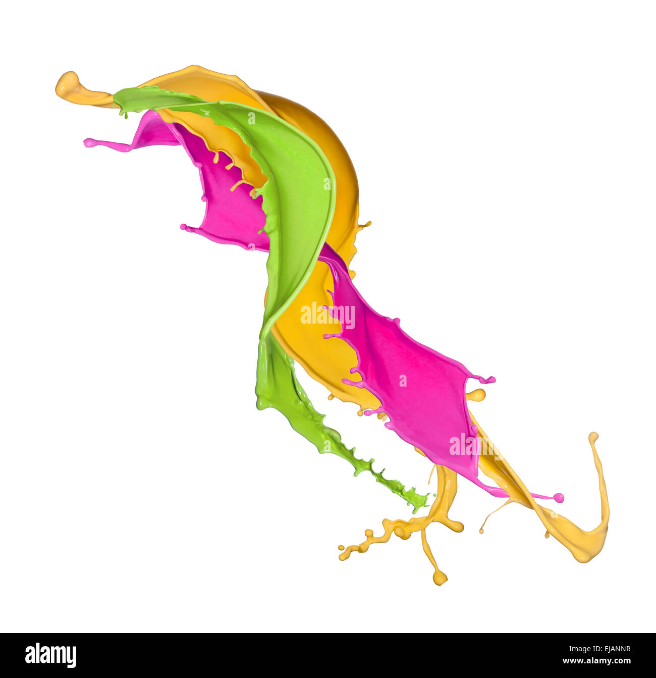 Colored splashes in abstract shape on white background Stock Photo - Alamy