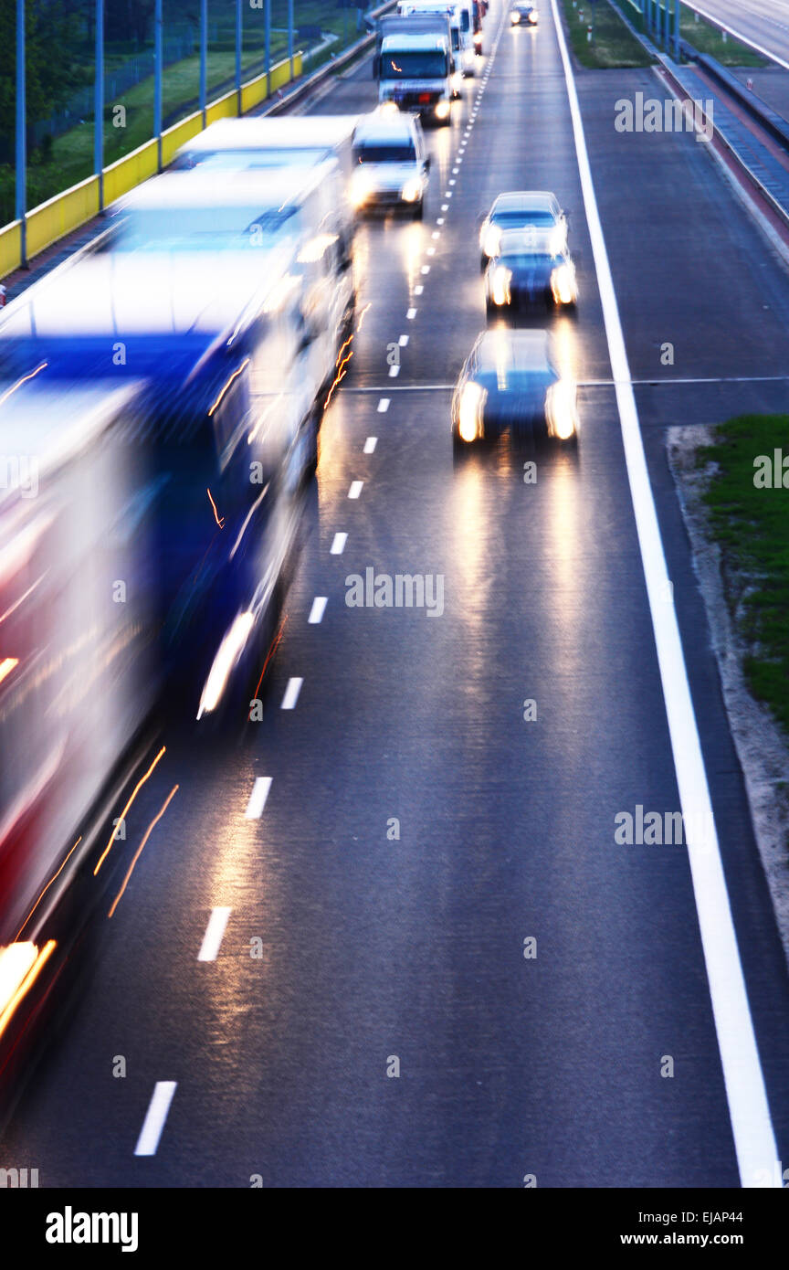 Controlled-access highway in Poznan Stock Photo - Alamy