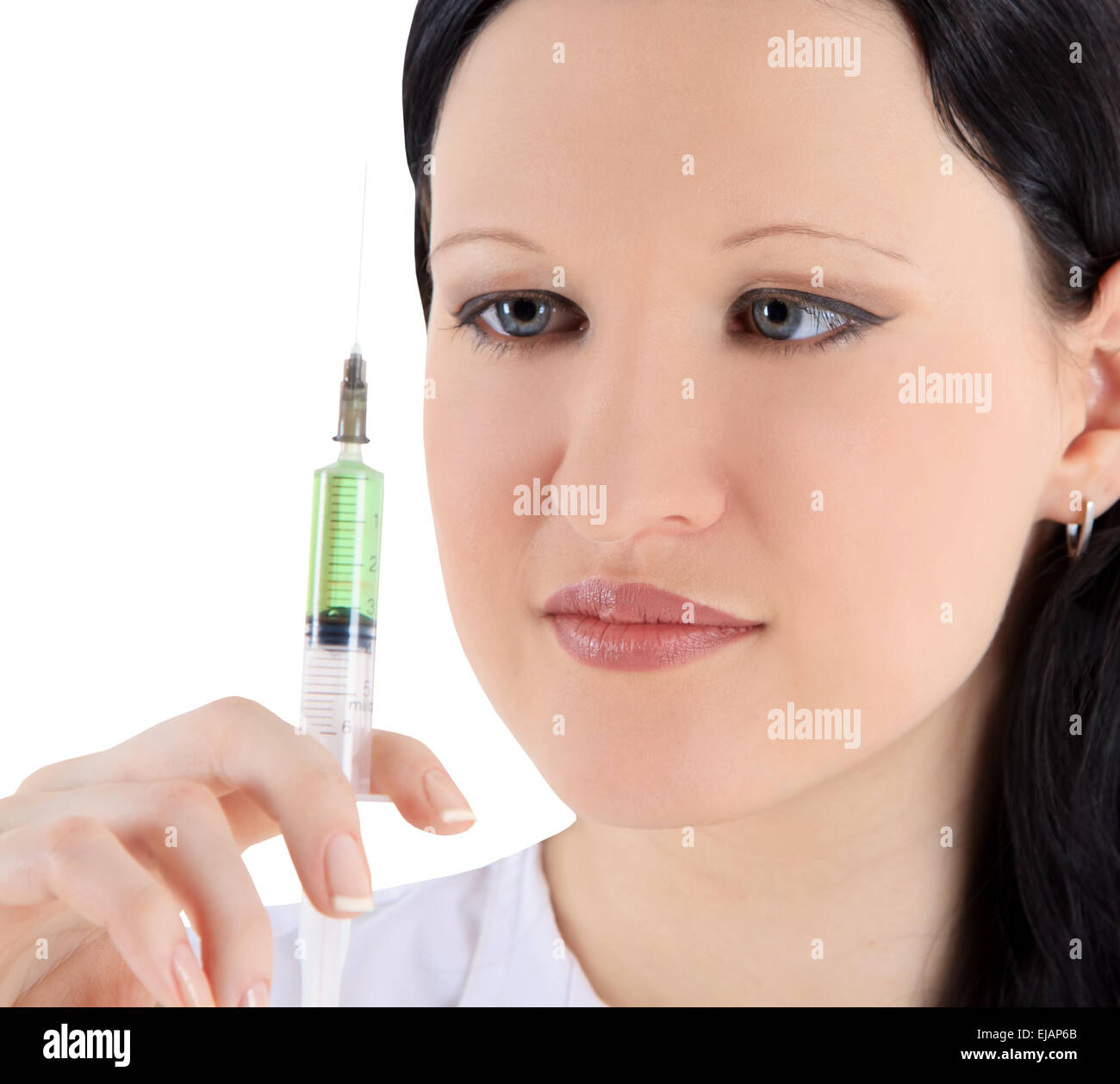 Female doctor is ready for botox Stock Photo - Alamy