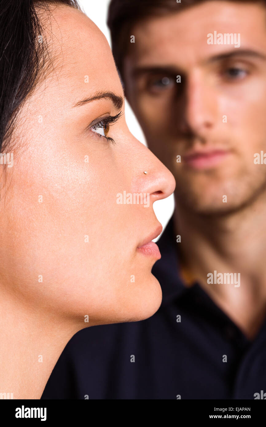 Couple not talking after argument Stock Photo - Alamy