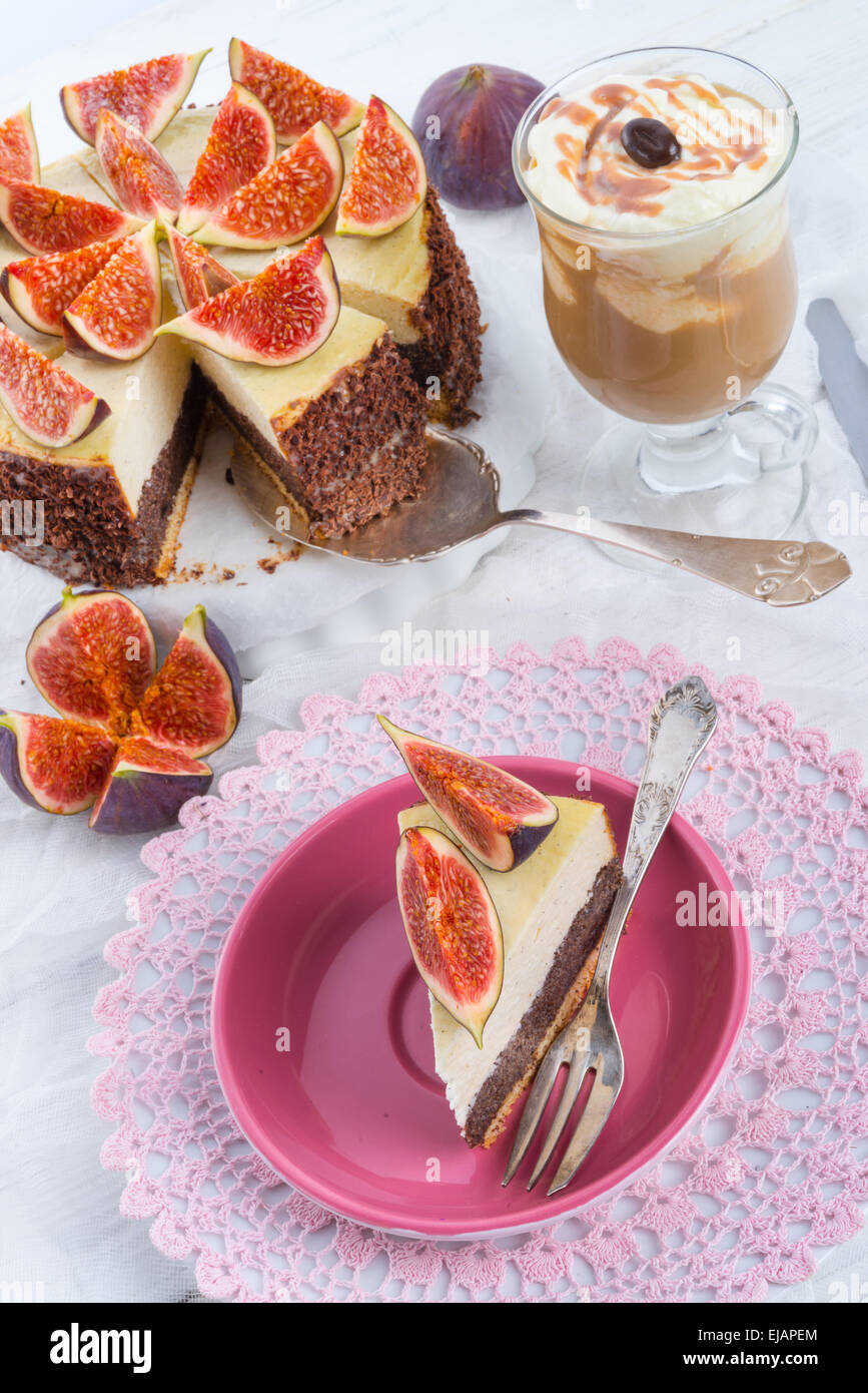 with figs poppy seed cheesecake Stock Photo - Alamy