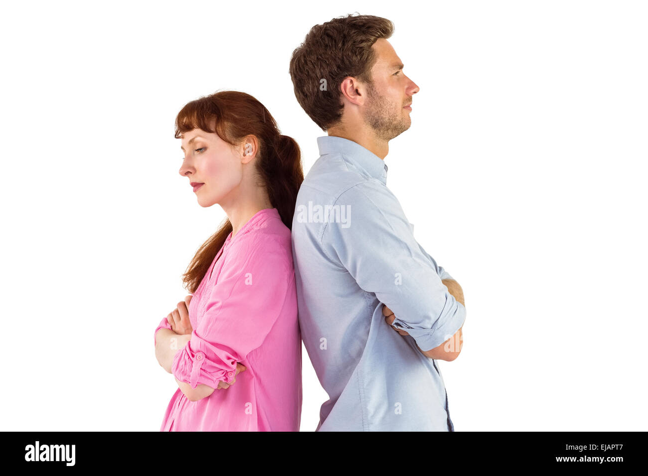 Irritated couple ignoring each other Stock Photo - Alamy