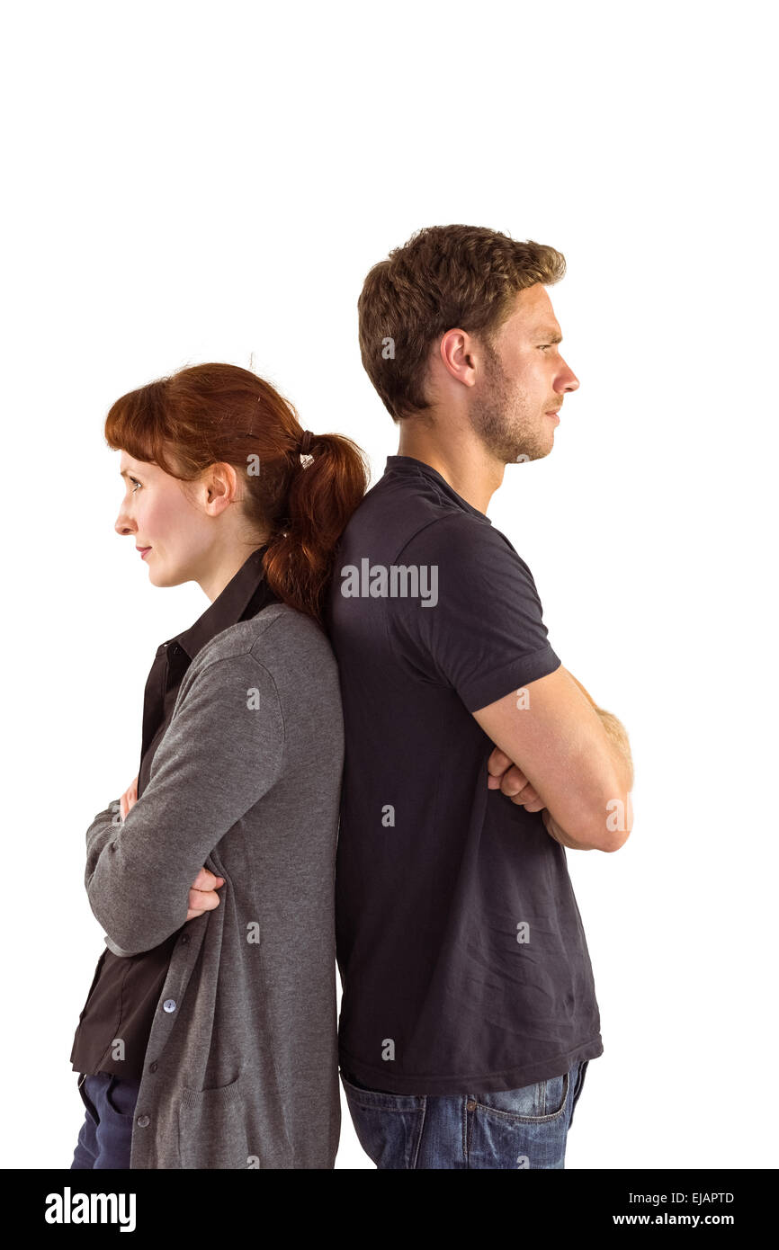 Irritated couple ignoring each other Stock Photo - Alamy