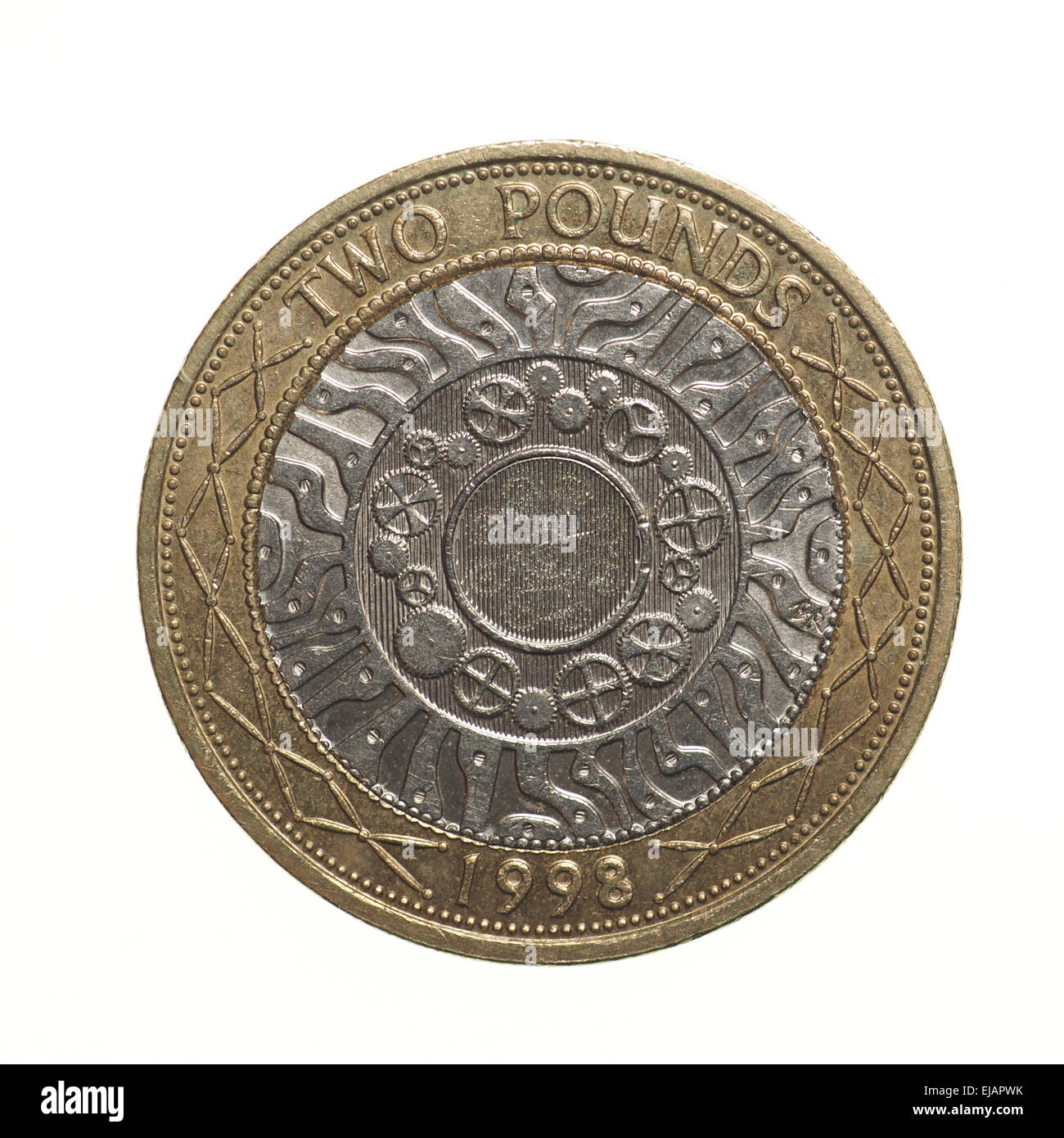 Pound coin - 2 Pounds currency of the United Kingdom isolated over ...