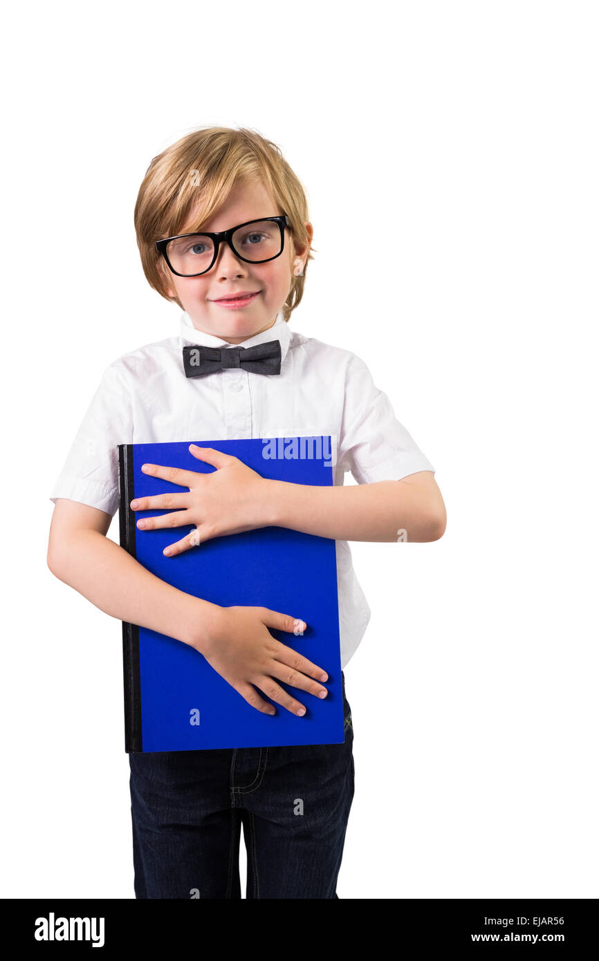 Student smiling and holding notebook Stock Photo - Alamy