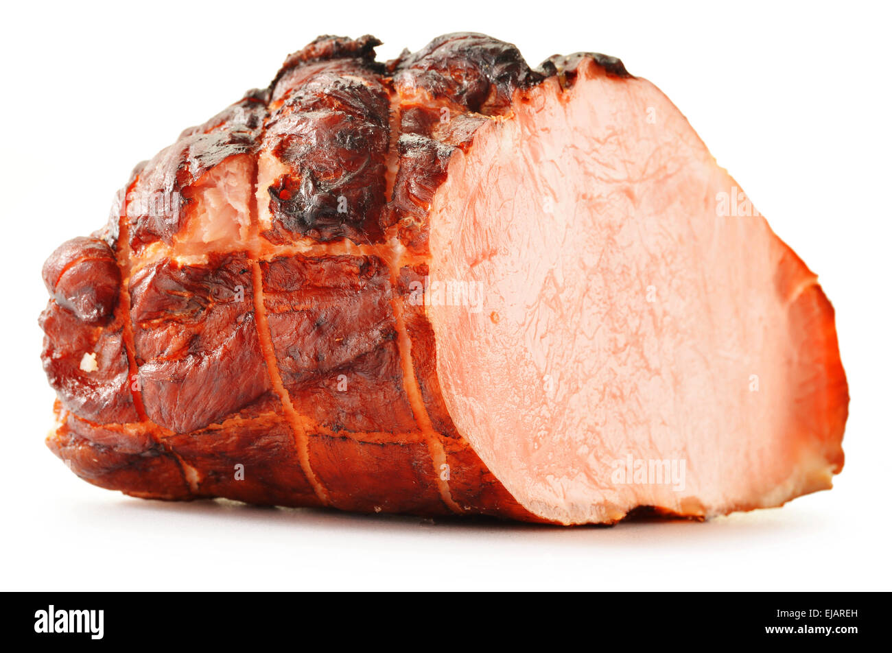 Fresh ham isolated on white Stock Photo - Alamy