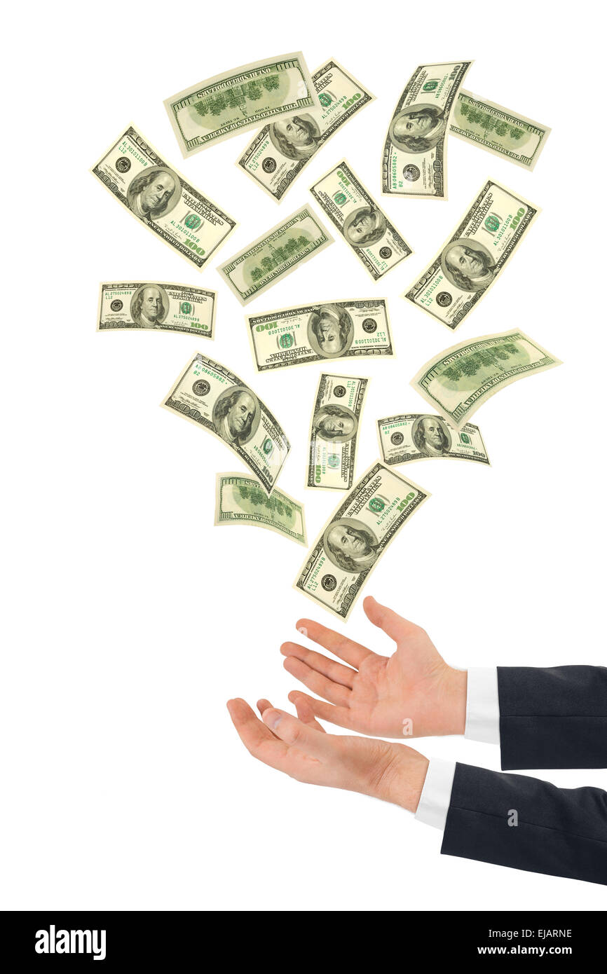 Money falling hands hi-res stock photography and images - Alamy