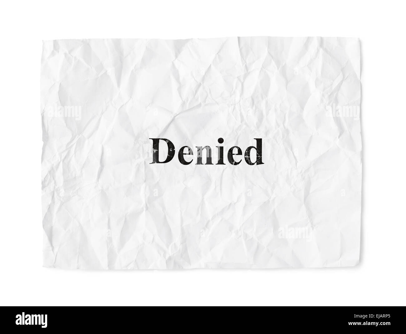 Crumpled Paper Denied Stock Photo Alamy crumpled-paper-denied-stock-photo-alamy