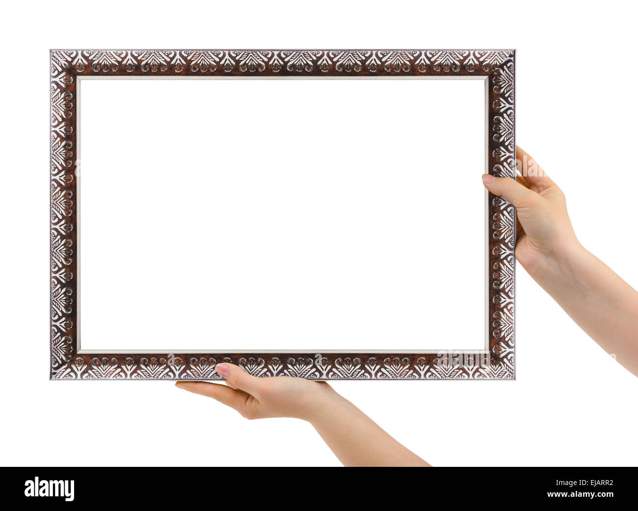 Metal frame in hands Stock Photo - Alamy