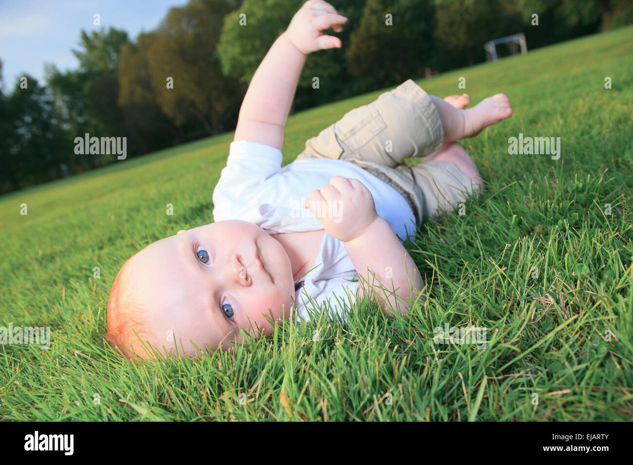 little boy lay Stock Photo - Alamy