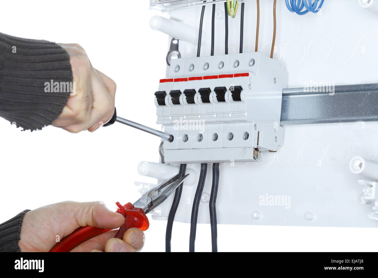 working on fuses Stock Photo - Alamy