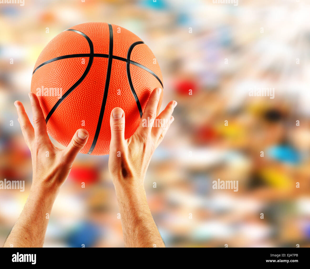 Hands catching basketball Stock Photo - Alamy