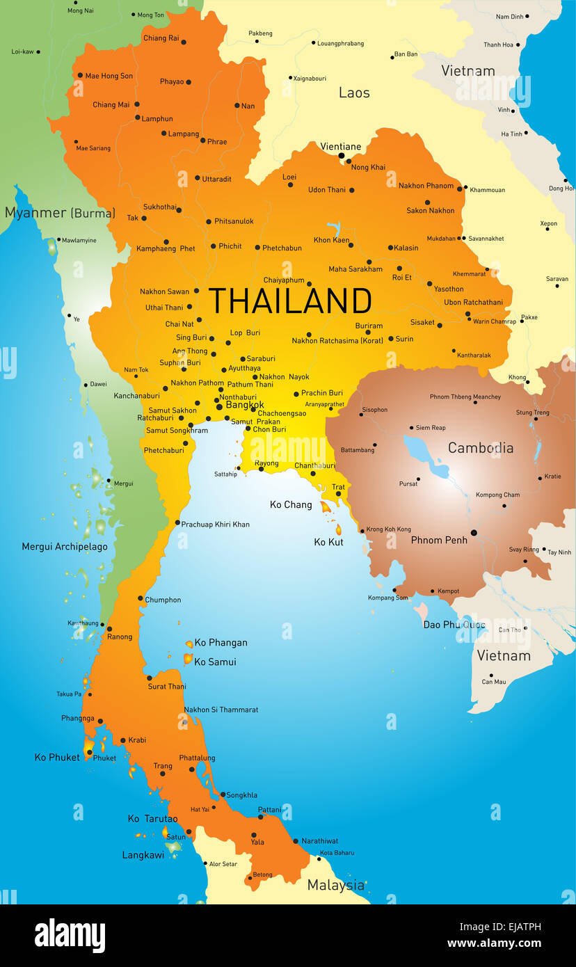 North east thailand map hi-res stock photography and images - Alamy