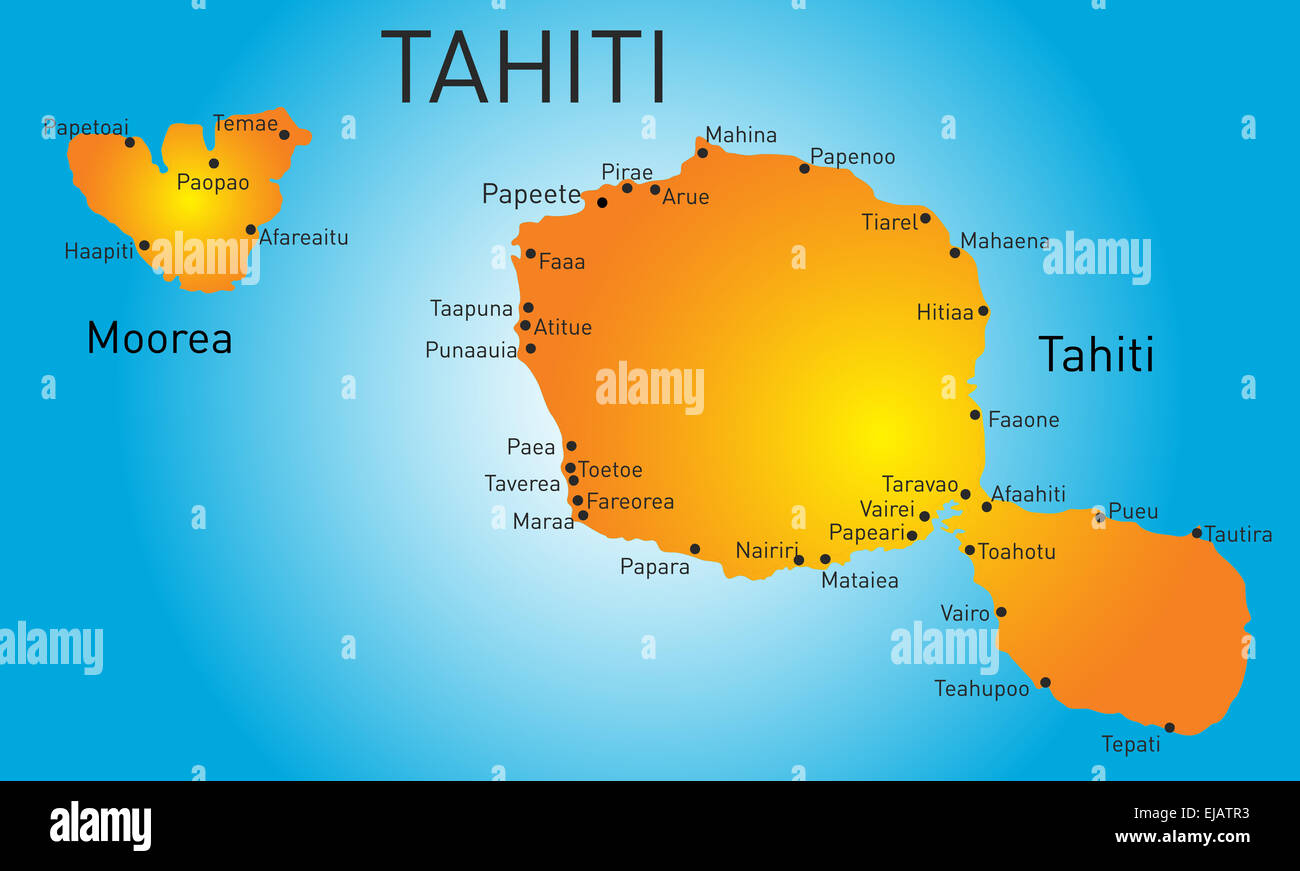 Tahiti Islands Map