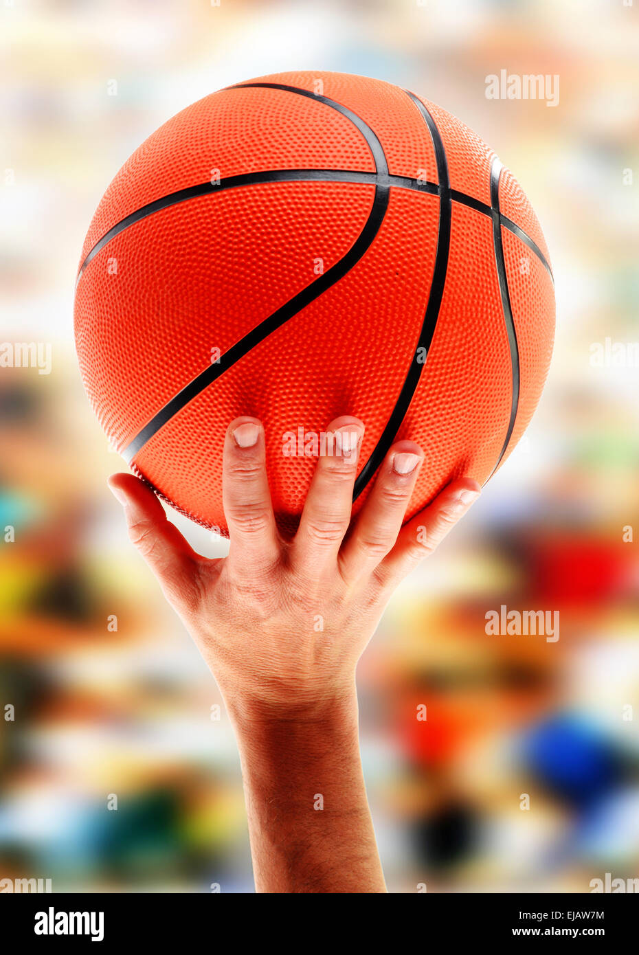 Hands catching basketball Stock Photo - Alamy