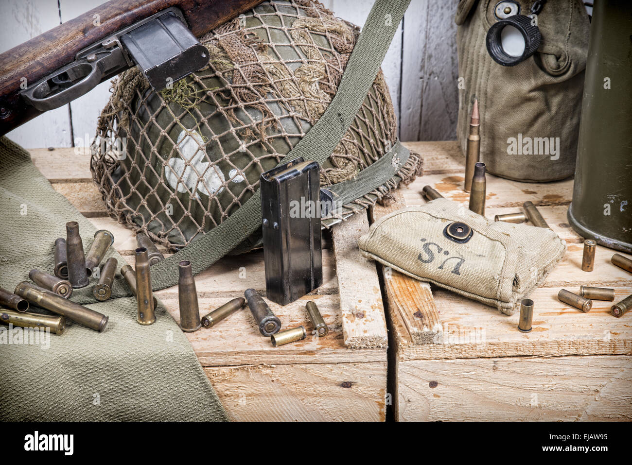 different U.S. military equipment of World War II Stock Photo - Alamy