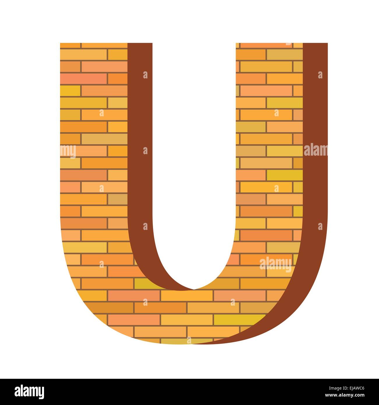 brick letter U Stock Photo - Alamy