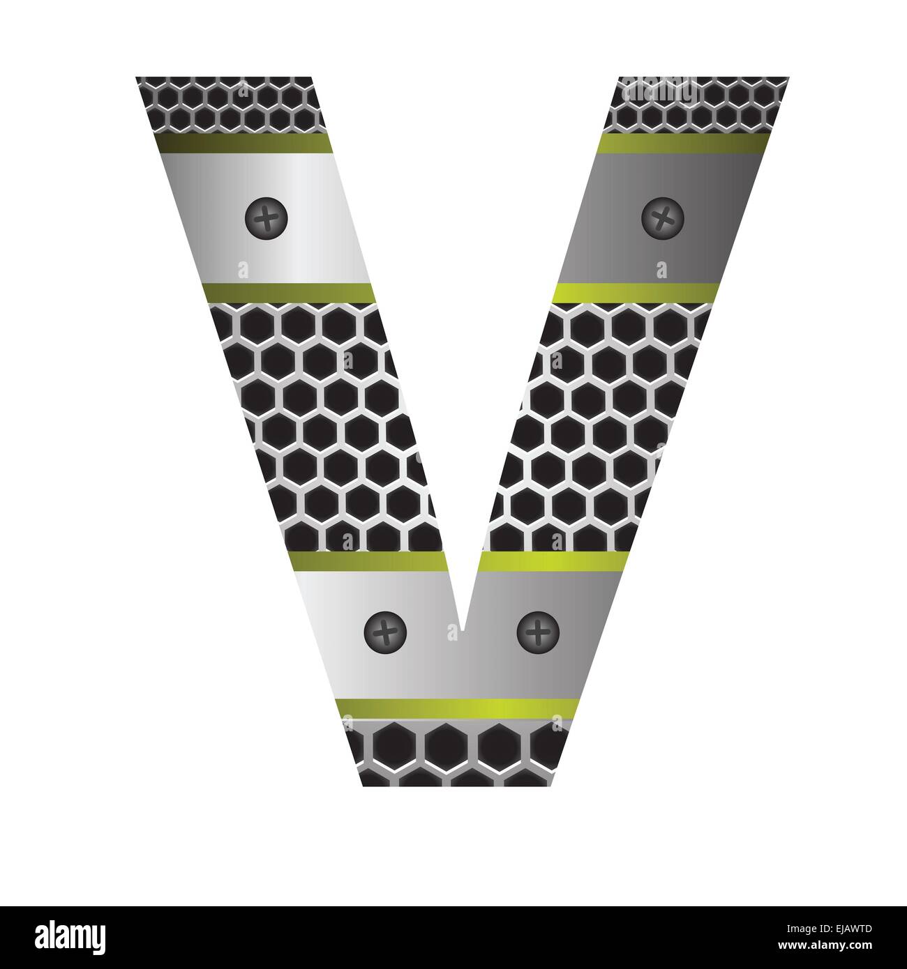 perforated metal letter V Stock Photo - Alamy