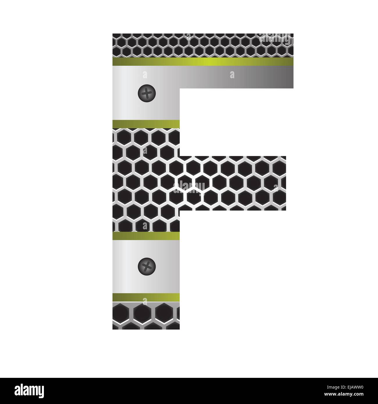 perforated metal letter F Stock Photo - Alamy