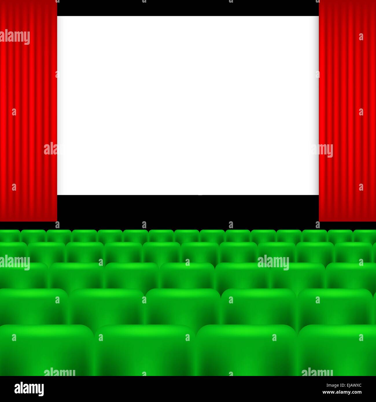 cinema screen and green seats Stock Photo - Alamy