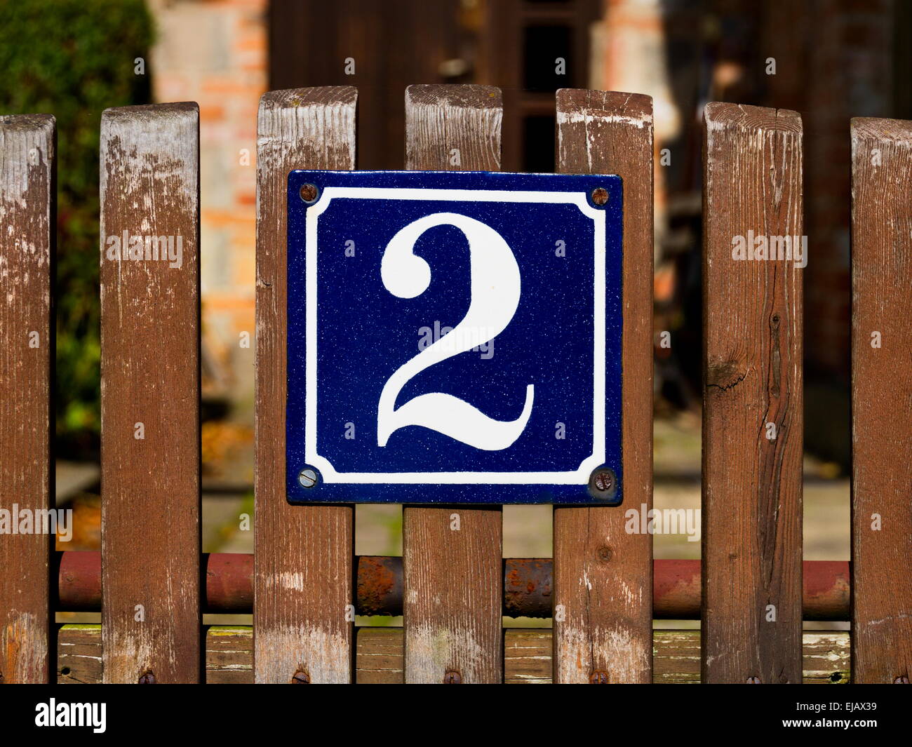 garden fence with number Stock Photo - Alamy