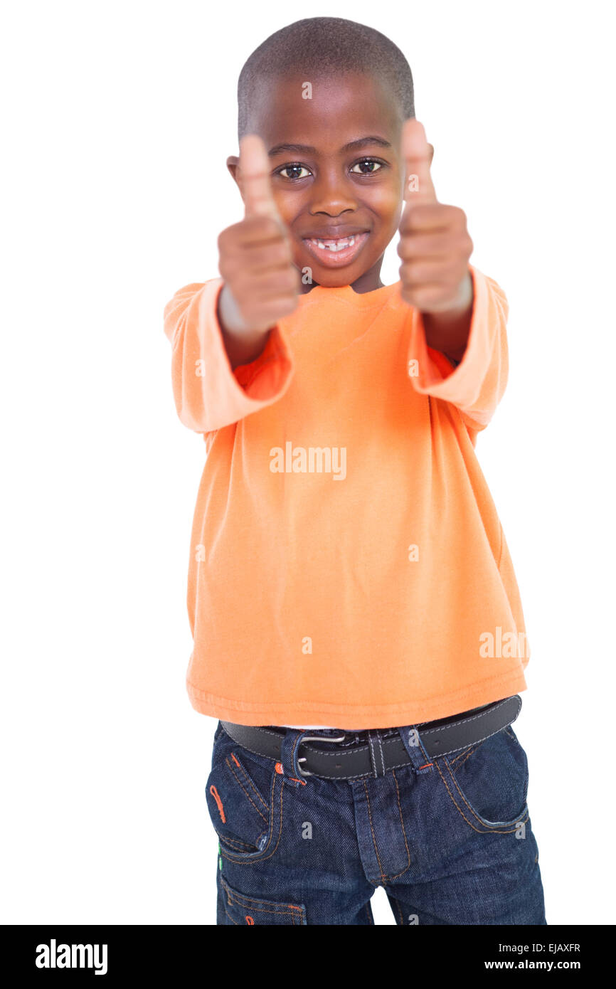 Boy smiling showing thumbs hi-res stock photography and images - Alamy