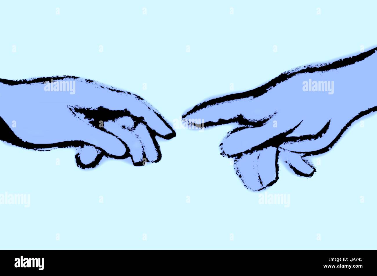 Creation of adam hands hi-res stock photography and images - Alamy