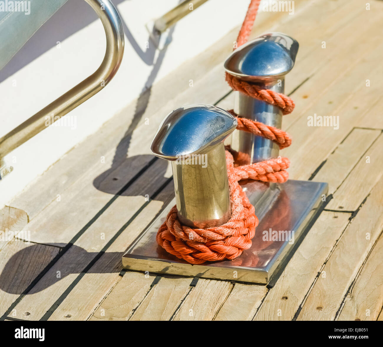 bollard on yacht Stock Photo - Alamy