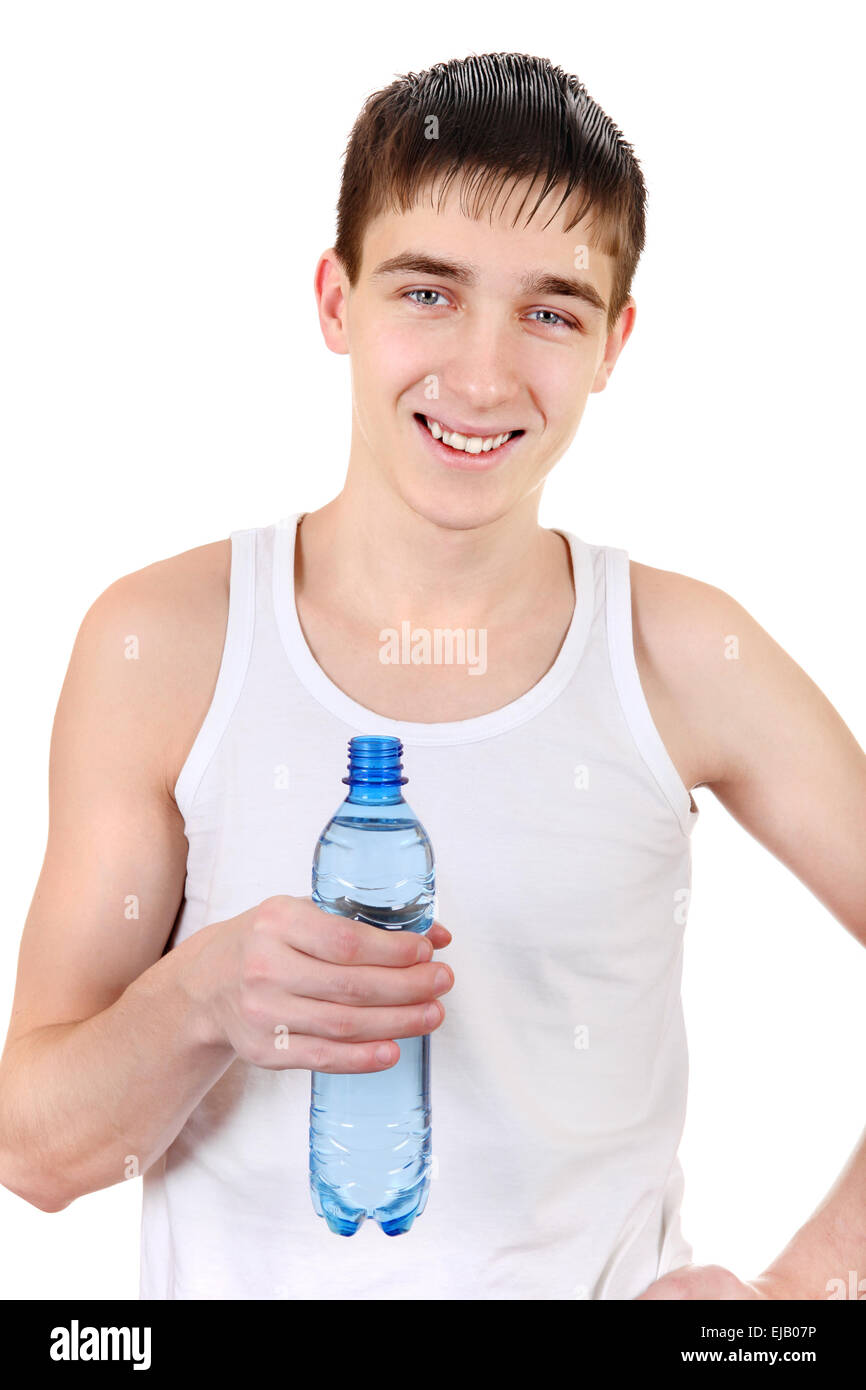 Teenager with Bottle of Water Stock Photo - Alamy