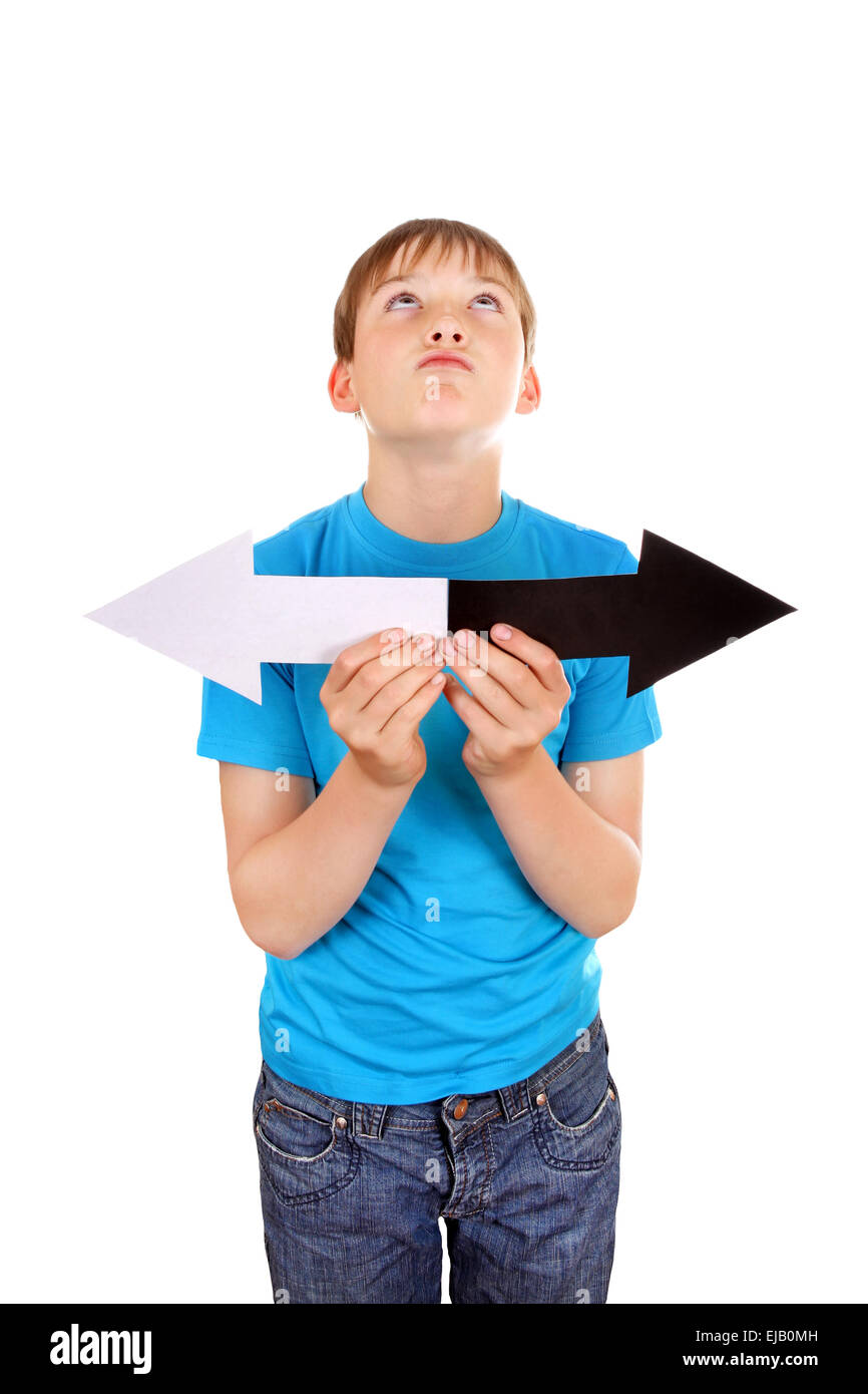 Kid with Two Arrows Stock Photo - Alamy