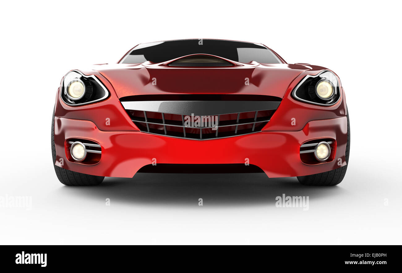 luxury brandless red sport car at white background Stock Photo - Alamy