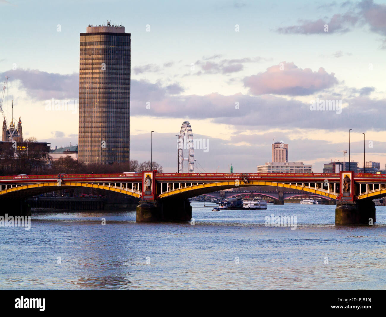 Vauxhall Bridge over the River Thames London England UK built 1906 it ...