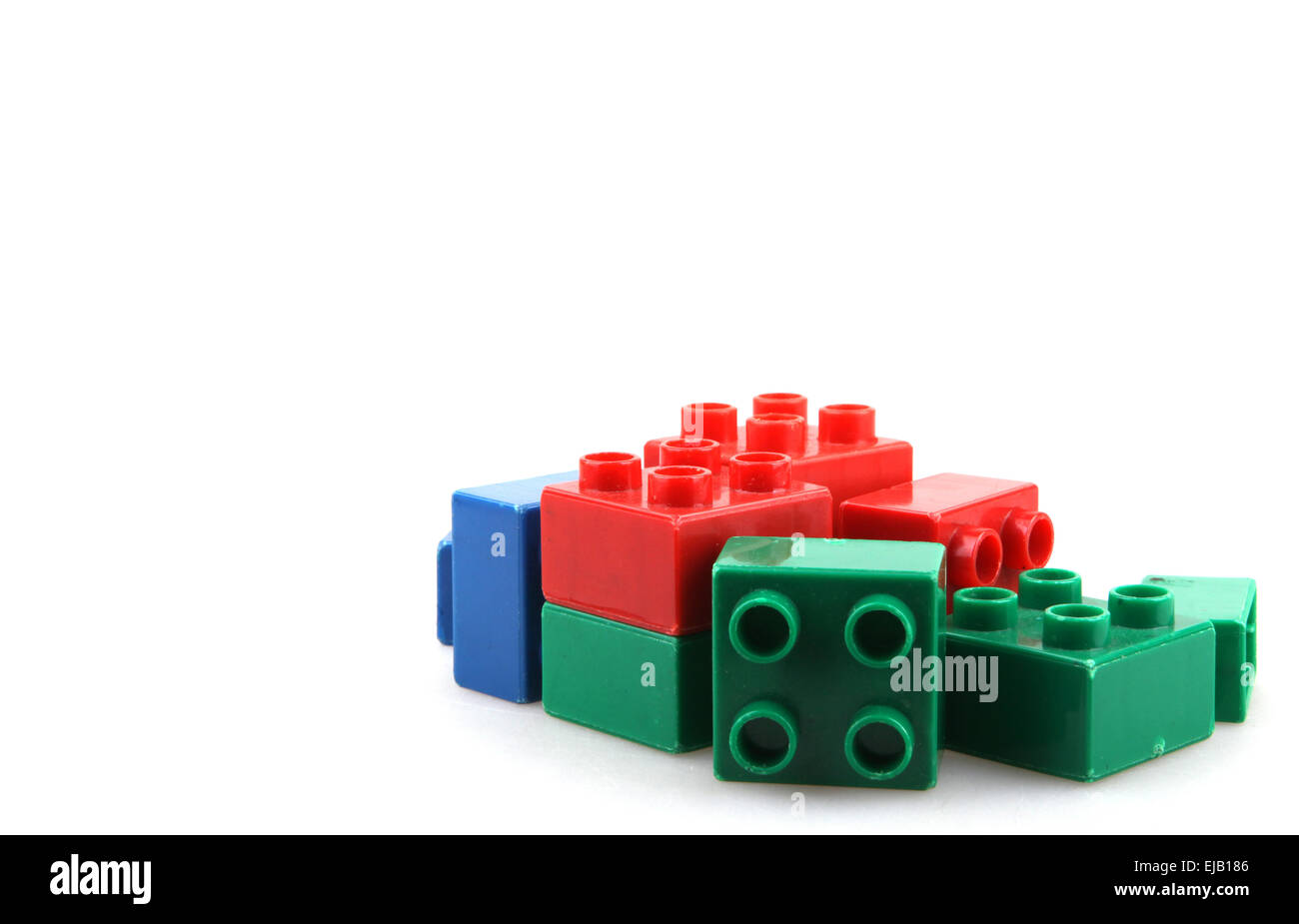 Building Blocks Isolated On White Stock Photo - Alamy