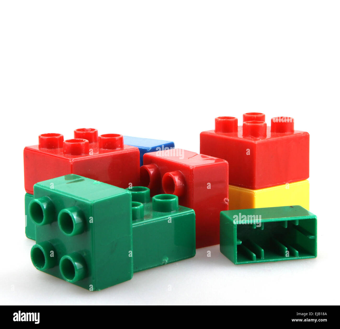 Building Blocks Isolated On White Stock Photo - Alamy