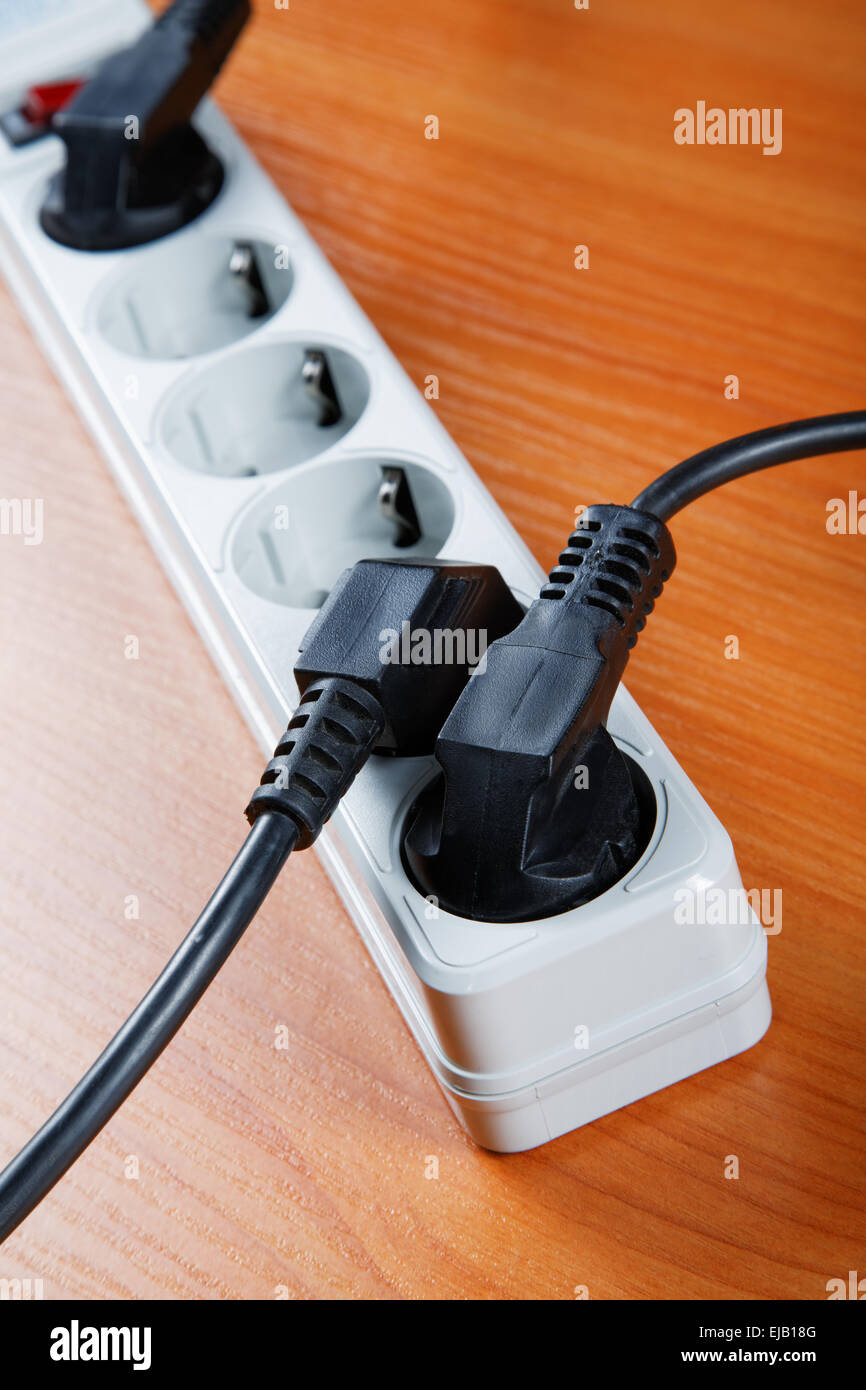 The electric extension piece with wires Stock Photo - Alamy