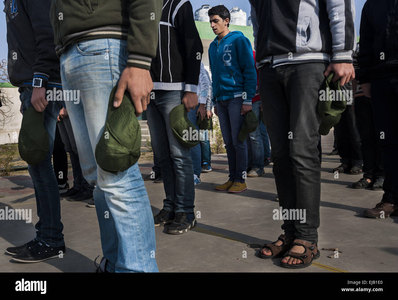 Gaza, Gaza, Palestinian Territory. 10th Feb, 2013. Boys in formation ...