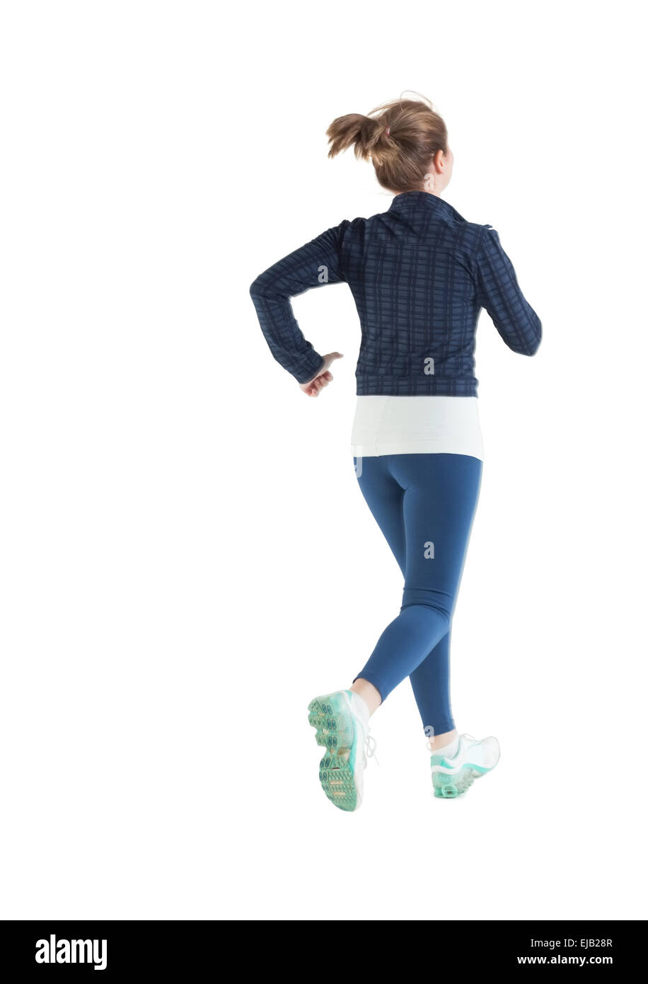 Rear view of a young woman running Stock Photo - Alamy