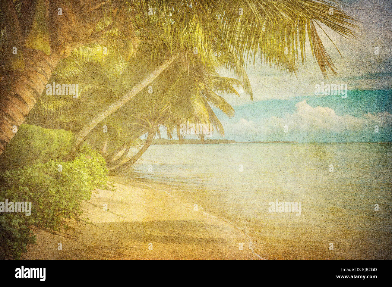 grunge image of tropical beach Stock Photo - Alamy