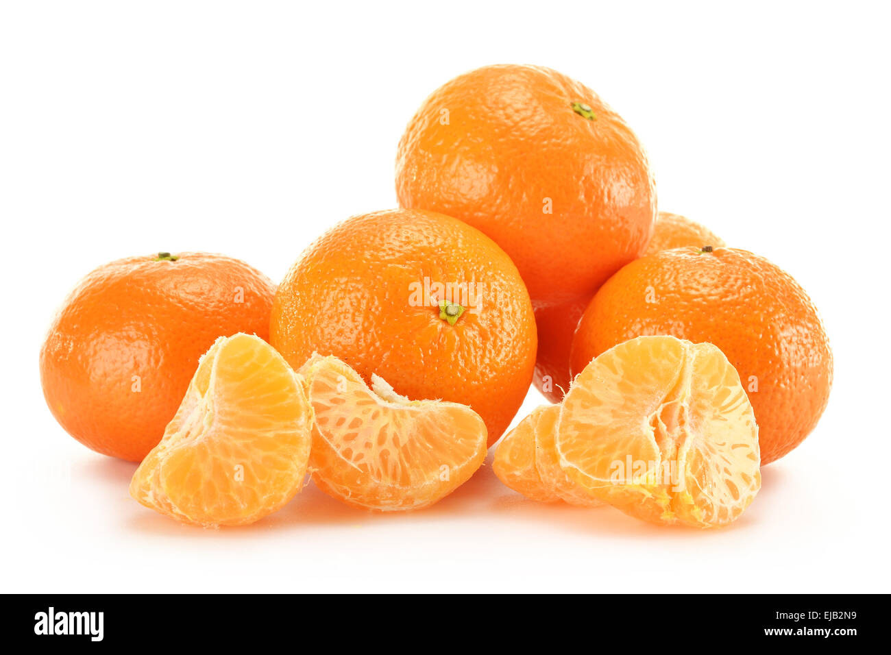 Composition with tangerines isolated on white Stock Photo - Alamy