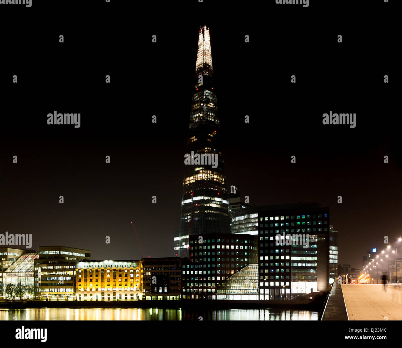 Embankment with Office Buildings at night, London, England united ...