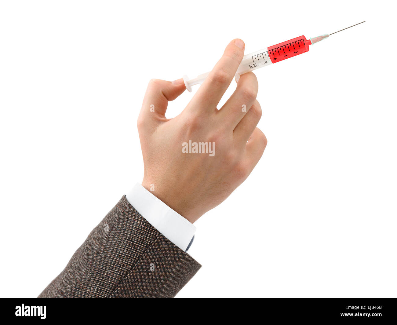 Syringe in hand Stock Photo - Alamy