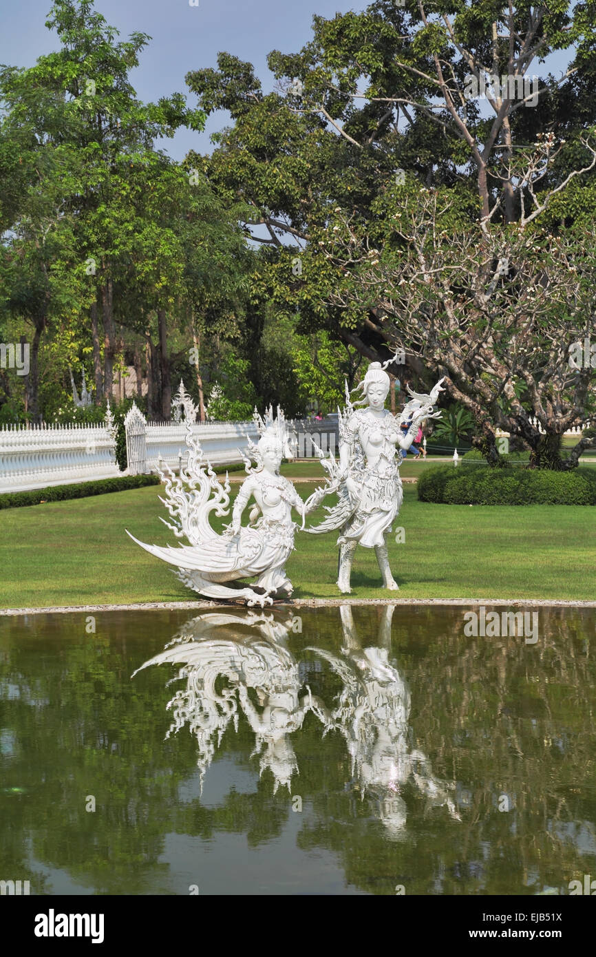 White fairy sculptures of winged creatures Stock Photo - Alamy