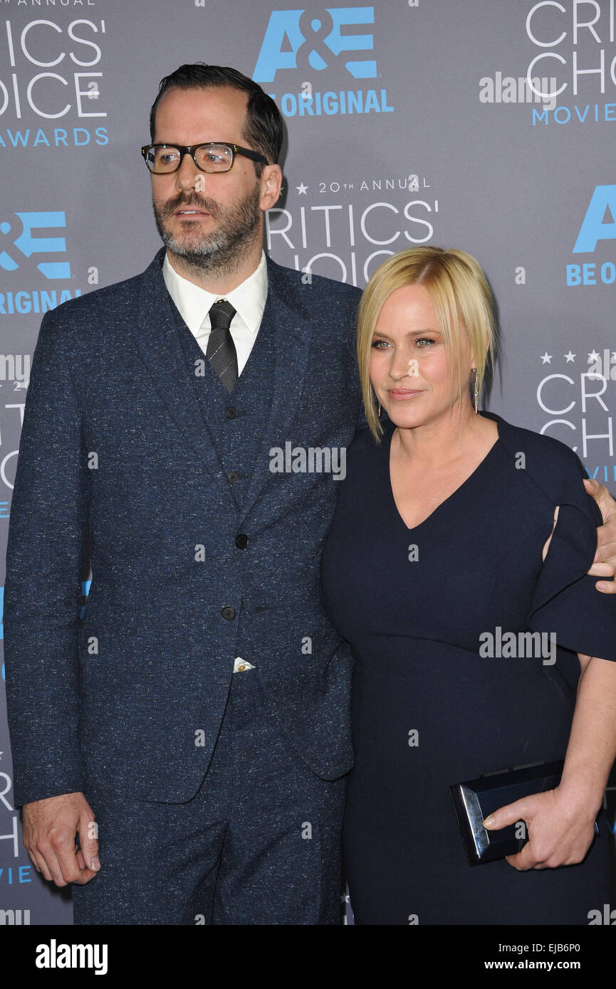LOS ANGELES, CA - JANUARY 15, 2015: Patricia Arquette & Eric White at ...