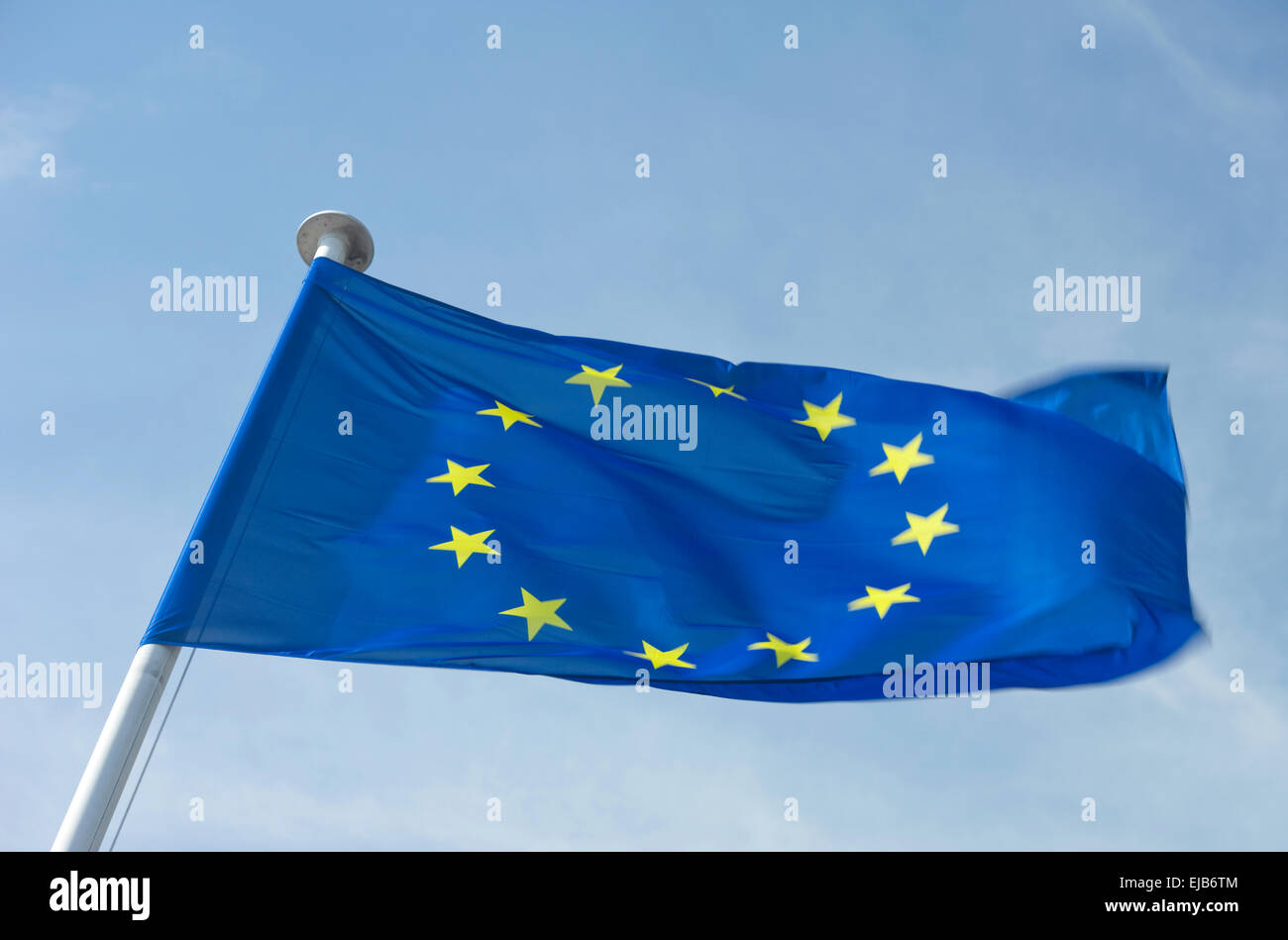 EUROPEAN UNION COUNCIL OF EUROPE EU FLAG FLYING ON FLAGPOLE Stock Photo ...