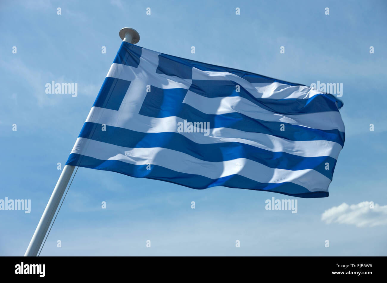 Flying The Greek Flag High Resolution Stock Photography and Images - Alamy