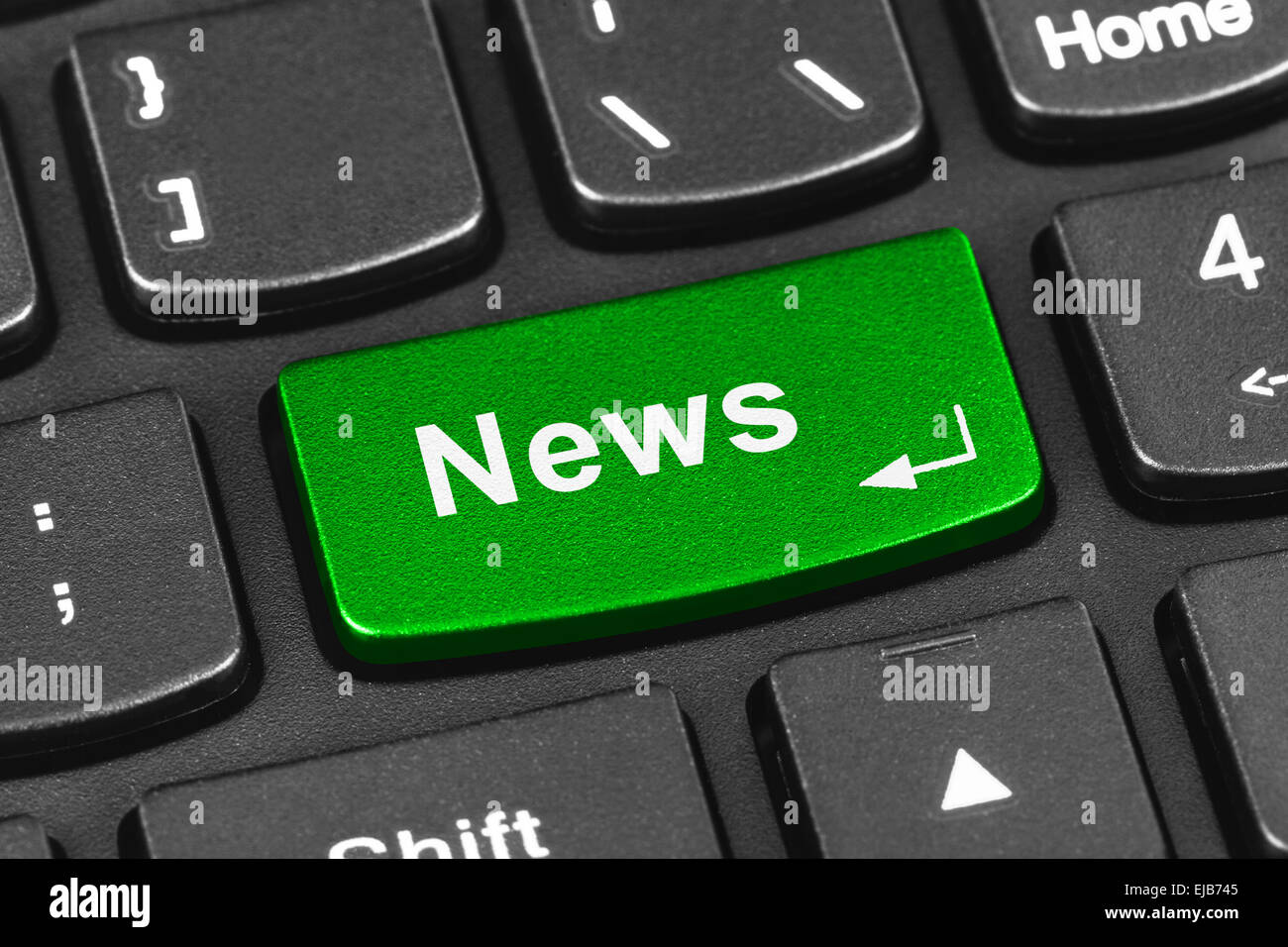 Computer notebook keyboard with News key Stock Photo - Alamy